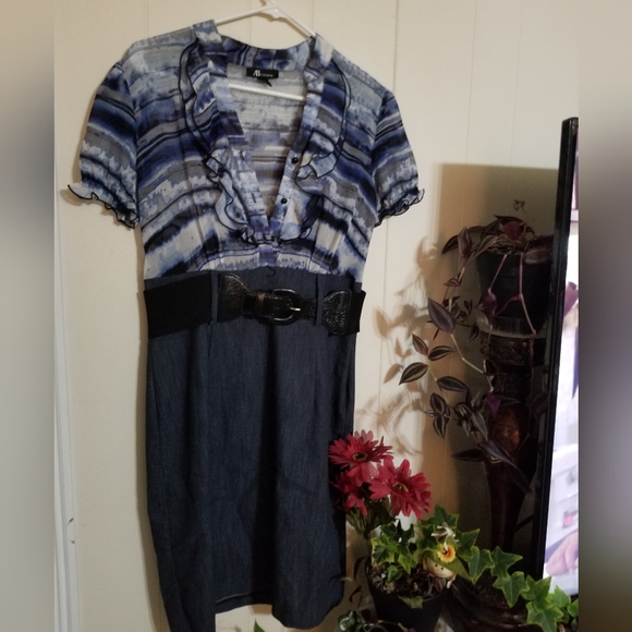 AB Studio | Dresses | Ab Studio Lightweight Denim Dress W Belt | Poshmark